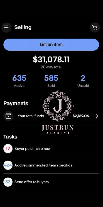 Ebay Dropshipping MasterClass Eğitimi 2025 – Justrun Akademi | Ebay Dropshipping